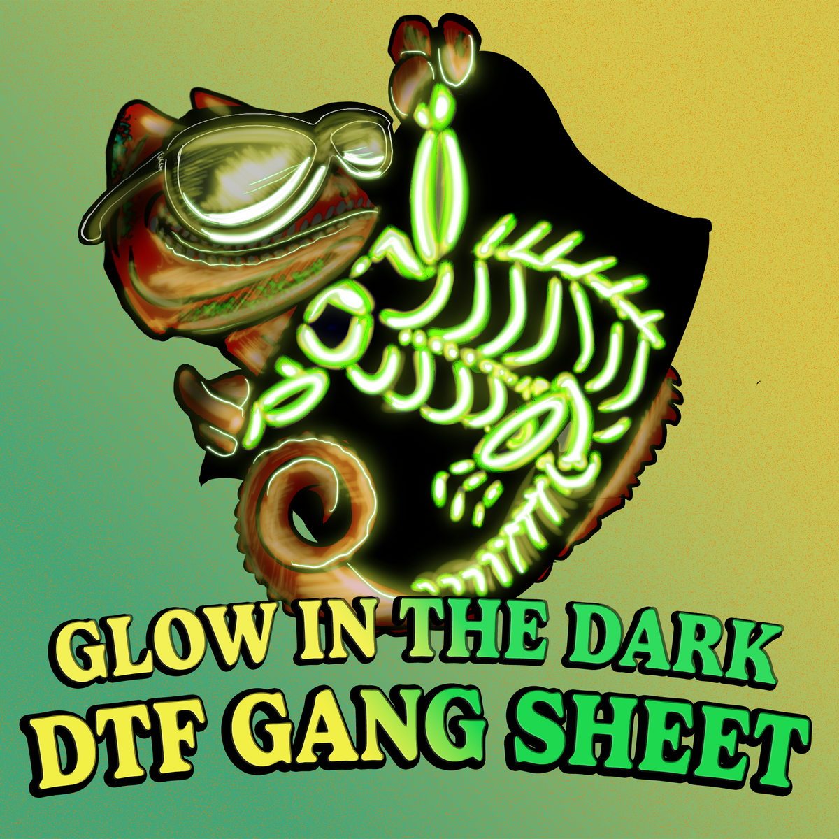 Glow In The Dark DTF By Gang Sheet – SJG Transfers